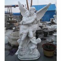 China Factory handmade carving outside decoration Italy white natural marble stone angel statue female sculpture for sale