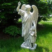 China Customized European Style Marble Sculpture with Hand Carved and Polished Angel Wings for sale