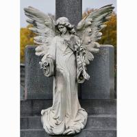 China Customized European Style Marble Sculpture with Hand Carved and Polished Angel Wings for sale