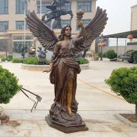 China Custom Outdoor Decor Hot Sale Handmade Metal Sculpture Life Real Size Bronze Angel Statue For Sale for sale