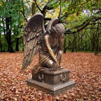China Custom Outdoor Decor Hot Sale Handmade Metal Sculpture Life Real Size Bronze Angel Statue For Sale for sale