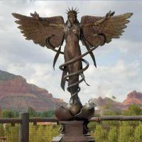 China Custom Outdoor Decor Hot Sale Handmade Metal Sculpture Life Real Size Bronze Angel Statue For Sale for sale