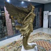 China Custom Outdoor Decoration Life Size Bronze Angel Sculpture Metal Casting Brass Famous Religious angel Statue For Sale for sale