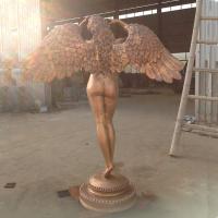 China Europe Regional Feature Garden Metal Crafts Bronze Angel Wings Statue with Life Size for sale