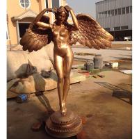 China Europe Regional Feature Garden Metal Crafts Bronze Angel Wings Statue with Life Size for sale