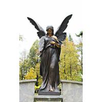 China Europe Regional Feature Garden Metal Crafts Bronze Angel Wings Statue with Life Size for sale