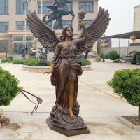 China Custom Religious Bronze Winged Angel Sculpture for Modern Garden Decor Real-Life for sale