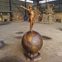 China Factory Custom Large Outdoor Silicon Bronze Cast Bethesda angel statue water fountain sculpture For Sale for sale