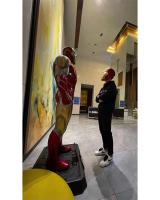 China Factory custom Marvel Figure Iron Man Statue Super Hero Fiberglass Iron Man Sculpture Marvel Mk50 85 Iron Man for sale