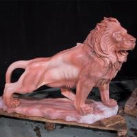 China Custom All Size Garden Outdoor Marble Lion Hand Carved Natural Stone Animals Sculpture Marble Lion Statue For Sale for sale