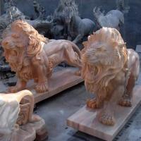 China Custom All Size Garden Outdoor Marble Lion Hand Carved Natural Stone Animals Sculpture Marble Lion Statue For Sale for sale
