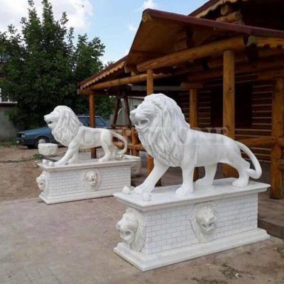 China Handmade Life Size Marble Fountain And Sculpture With Angel And Lion Lions Carving Sculpture Garden Carving Statues For Sale for sale