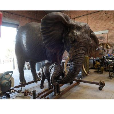 China Factory Life Size Home Decoration Large Metal Handmade Carved Antique Bronze Elephant Statue for Entrance for sale