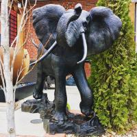 China Custom Print Method Large Outdoor Metal Elephant Bronze Garden Sculpture For Garden for sale