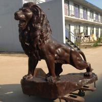 China Folk Art Style Bronze Lion Statue Custom Large Outdoor Garden Life Size Animal Sculpture for sale
