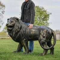 China Outdoor Garden Life Size Brass Animals Sculpture Bronze Casting Lion Statue For Sale for sale
