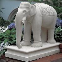 China Traditional Design Life Size Marble Elephant Sculpture Ready for Outdoor Garden Decor for sale