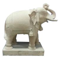 China Hot Outdoor Garden Custom Stone Animal Statues Walk White Marble Elephant Sculpture Custom Stone Sculptures For Sale for sale