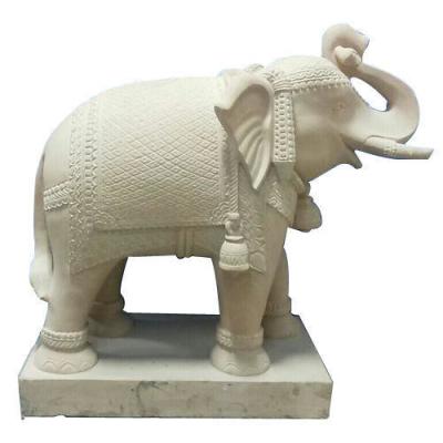 China Hot Outdoor Garden Custom Stone Animal Statues Walk White Marble Elephant Sculpture Custom Stone Sculptures For Sale for sale