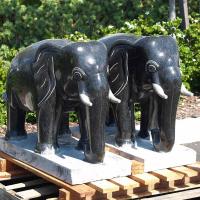 China Customize Size Outdoor Garden Decoration Hand Carved Natural Stone Animals Statues Marble Elephant Sculpture For Sale for sale