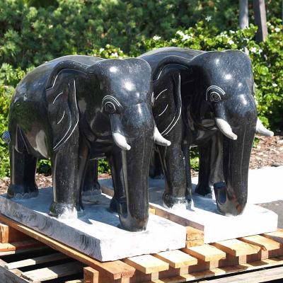 China Customize Size Outdoor Garden Decoration Hand Carved Natural Stone Animals Statues Marble Elephant Sculpture For Sale for sale