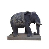 China Customize Size Outdoor Garden Decoration Hand Carved Natural Stone Animals Statues Marble Elephant Sculpture For Sale for sale