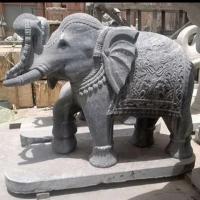 China Customize Size Outdoor Garden Decoration Hand Carved Natural Stone Animals Statues Marble Elephant Sculpture For Sale for sale