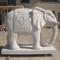 China White Outdoor Decorative Garden Hand Carved Stone Marble Animal Statue Elephant Statue for Sale for sale