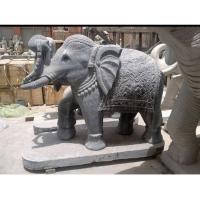 China White Outdoor Decorative Garden Hand Carved Stone Marble Animal Statue Elephant Statue for Sale for sale