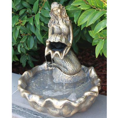 China Factory Outdoor Garden art sculpture life size bronze mermaid statue and dolphin water fountain for sale