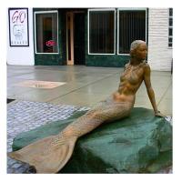China Custom Famous Mermaid Statue Lost Wax Bronze Mermaid Water Feature Sculpture For Home Pool Decoration for sale