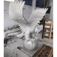 China Outdoor Decoration Decorative Garden Large Marble Granite Eagle Sculpture White Stone Eagle Statue For Sale for sale