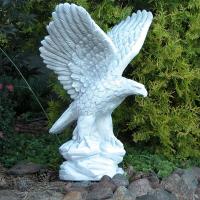 China Outdoor Decoration Decorative Garden Large Marble Granite Eagle Sculpture White Stone Eagle Statue For Sale for sale