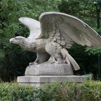 China Outdoor Decoration Decorative Garden Large Marble Granite Eagle Sculpture White Stone Eagle Statue For Sale for sale