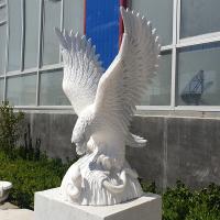 China Factory Wholesale custom life size carved stone white marble eagle statue sculpture for garden decoration for sale