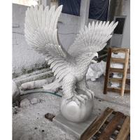 China Factory Wholesale custom life size carved stone white marble eagle statue sculpture for garden decoration for sale