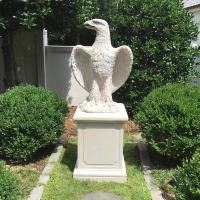 China Custom Outdoor Life Size Natural Stone Hand Carved Eagle Marble Sculpture Statue For Sale for sale