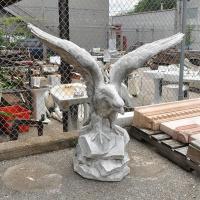 China Custom Outdoor Life Size Natural Stone Hand Carved Eagle Marble Sculpture Statue For Sale for sale