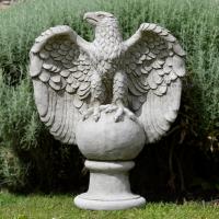 China Custom Outdoor Life Size Natural Stone Hand Carved Eagle Marble Sculpture Statue For Sale for sale