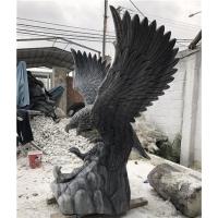 China Custom Outdoor Life Size Natural Stone Hand Carved Eagle Marble Sculpture Statue For Sale for sale
