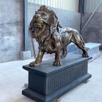 China Metal Standing Lion Statue for Garden Decoration Custom Modern Bronze Animal Sculpture for sale