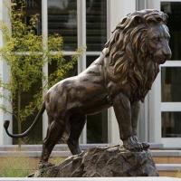 China Metal Standing Lion Statue for Garden Decoration Custom Modern Bronze Animal Sculpture for sale
