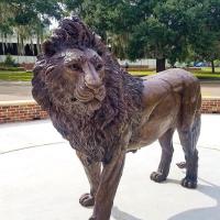 China Metal Standing Lion Statue for Garden Decoration Custom Modern Bronze Animal Sculpture for sale