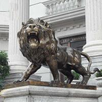 China Metal Standing Lion Statue for Garden Decoration Custom Modern Bronze Animal Sculpture for sale