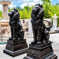 China Customized Outdoor Garden Decor Life Size Art Deco Cast Metal Bronze Lion Sculpture for sale