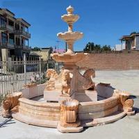 China Modern Design Style Marble Water Fountain for Garden Custom Handmade White Marble for sale