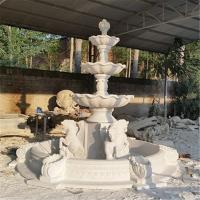 China Modern Outdoor Garden Decoration Large Natural Stone Garden Marble Water Fountain With Horse For Sale for sale