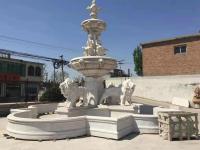 China Modern Outdoor Garden Decoration Large Natural Stone Garden Marble Water Fountain With Horse For Sale for sale
