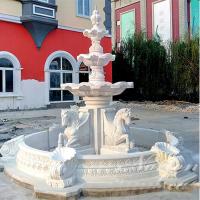 China Modern Outdoor Garden Decoration Large Natural Stone Garden Marble Water Fountain With Horse For Sale for sale