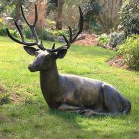 China Life Size Bronze Deer Garden Statues Casting Metal Craft Elk Statue Christmas Decoration for sale